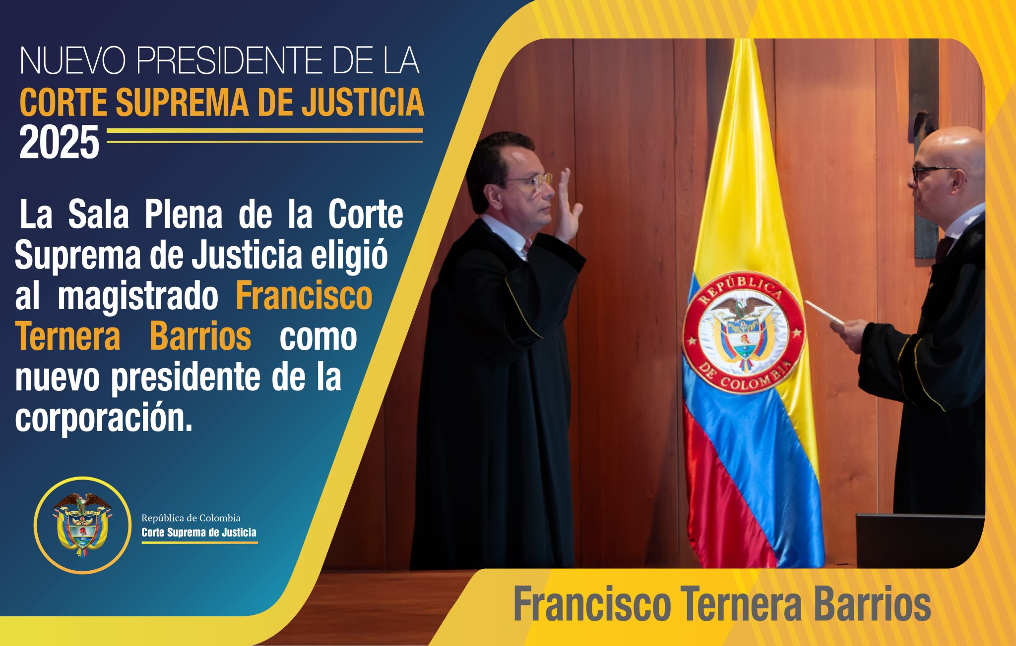 Magistrado Francisco Ternera Barrios, elegido nuevo presidente de la ...